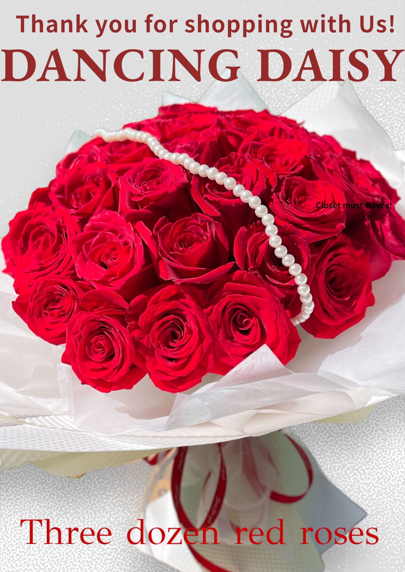 🌹 Bouquet Of Three Dozen Red Roses🌹 | Dancing Daisy